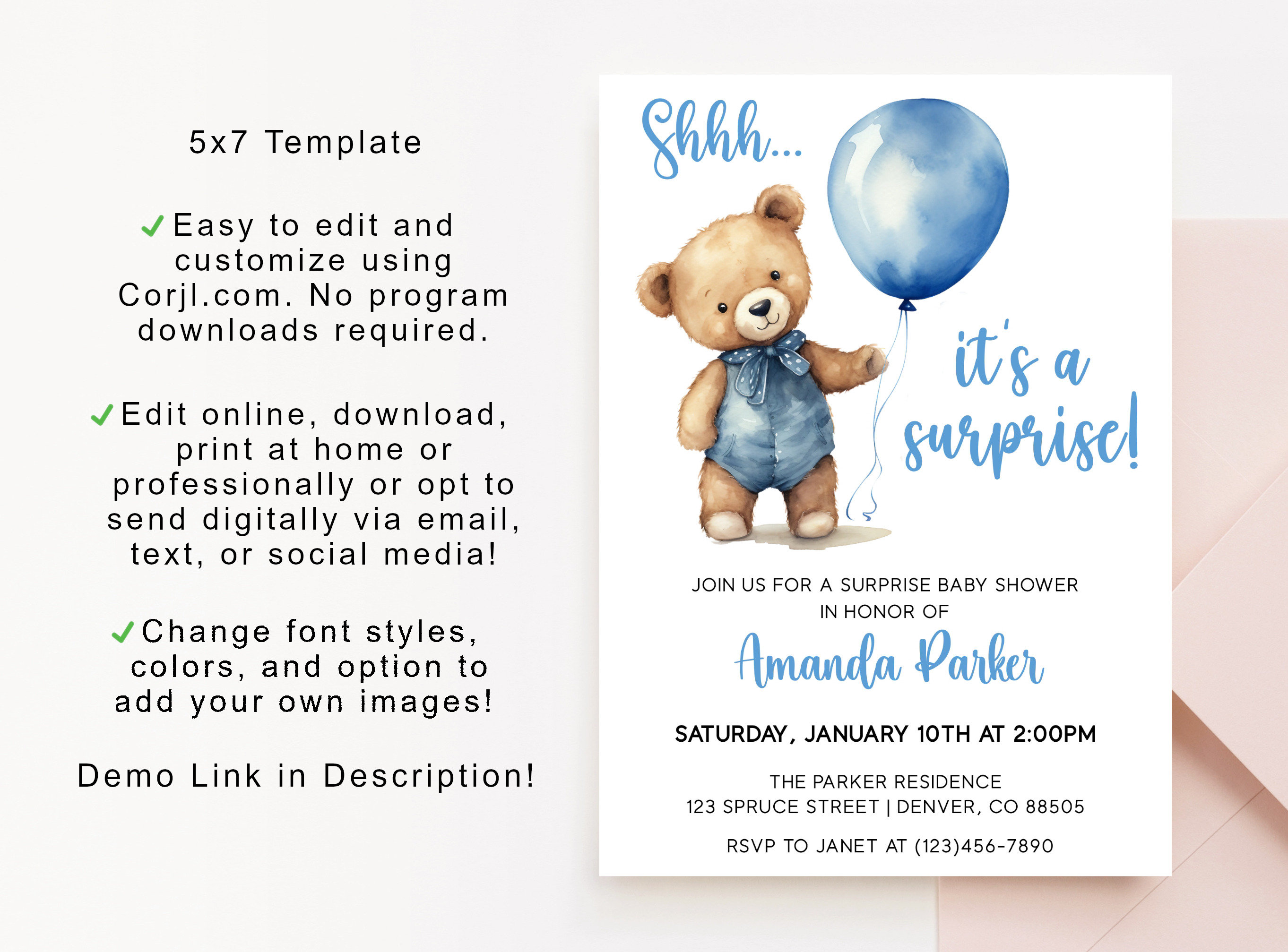 Surprise Boy Baby Shower Invitation Ideas