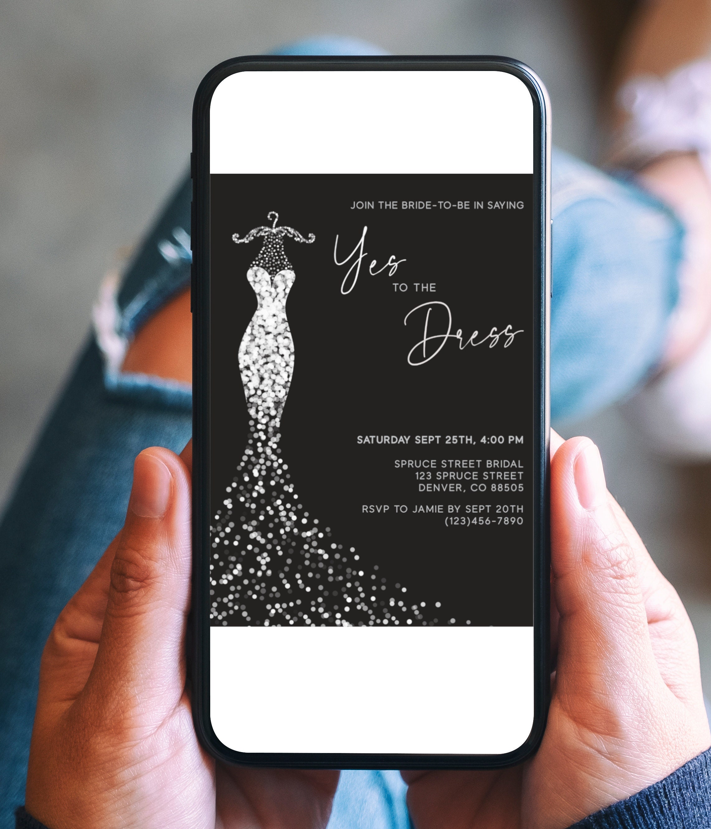 Bridal Say Yes to the Dress Invitation Template, Editable, Personalize ...