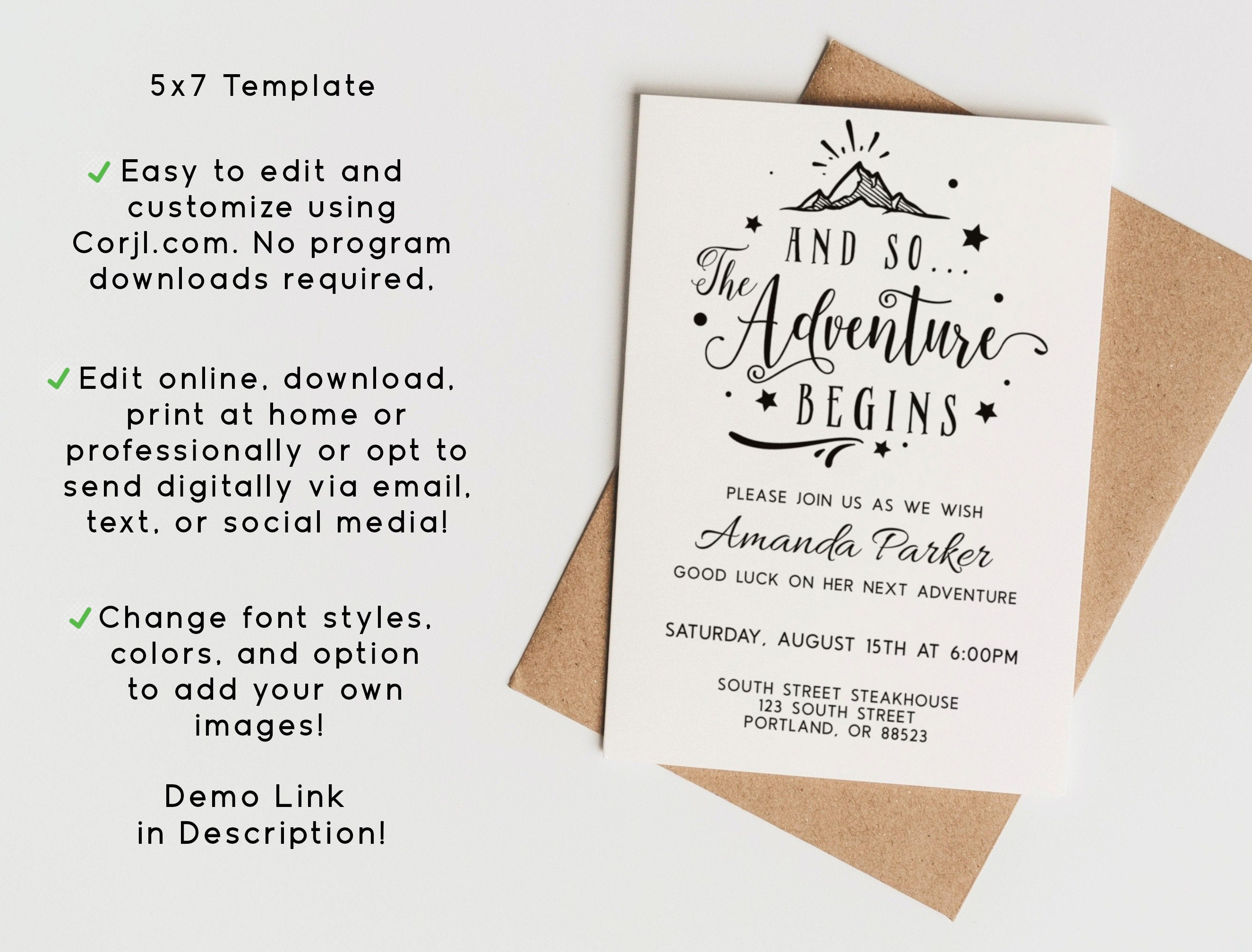 Next Adventure Farewell Party Digital Download - Editable and ...