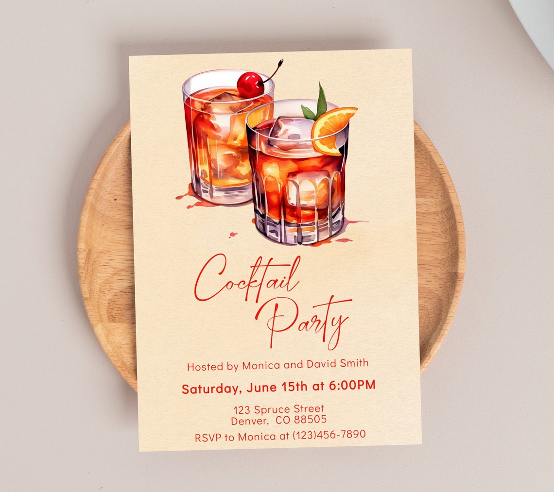Editable Cocktail Party Invitation Template, Any Occasion Cocktail ...