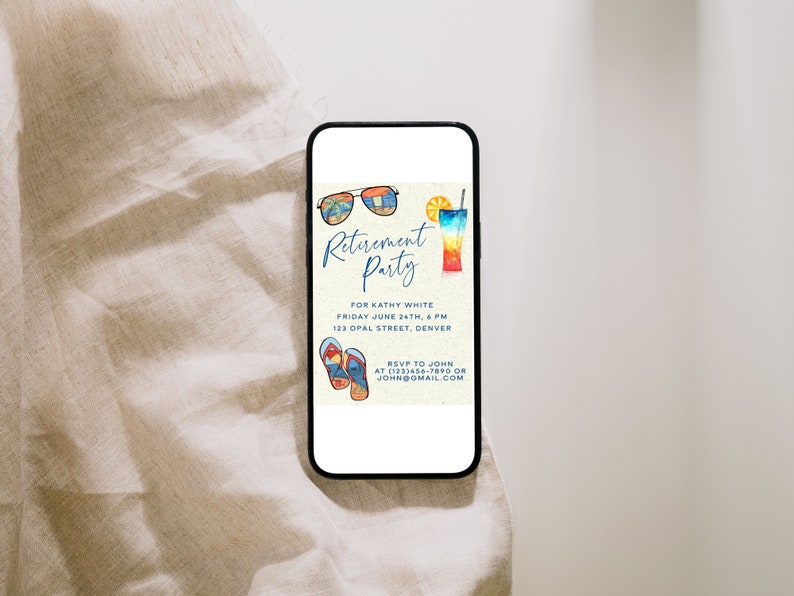 Beach Theme Retirement Party Digital Download - Editable and ...