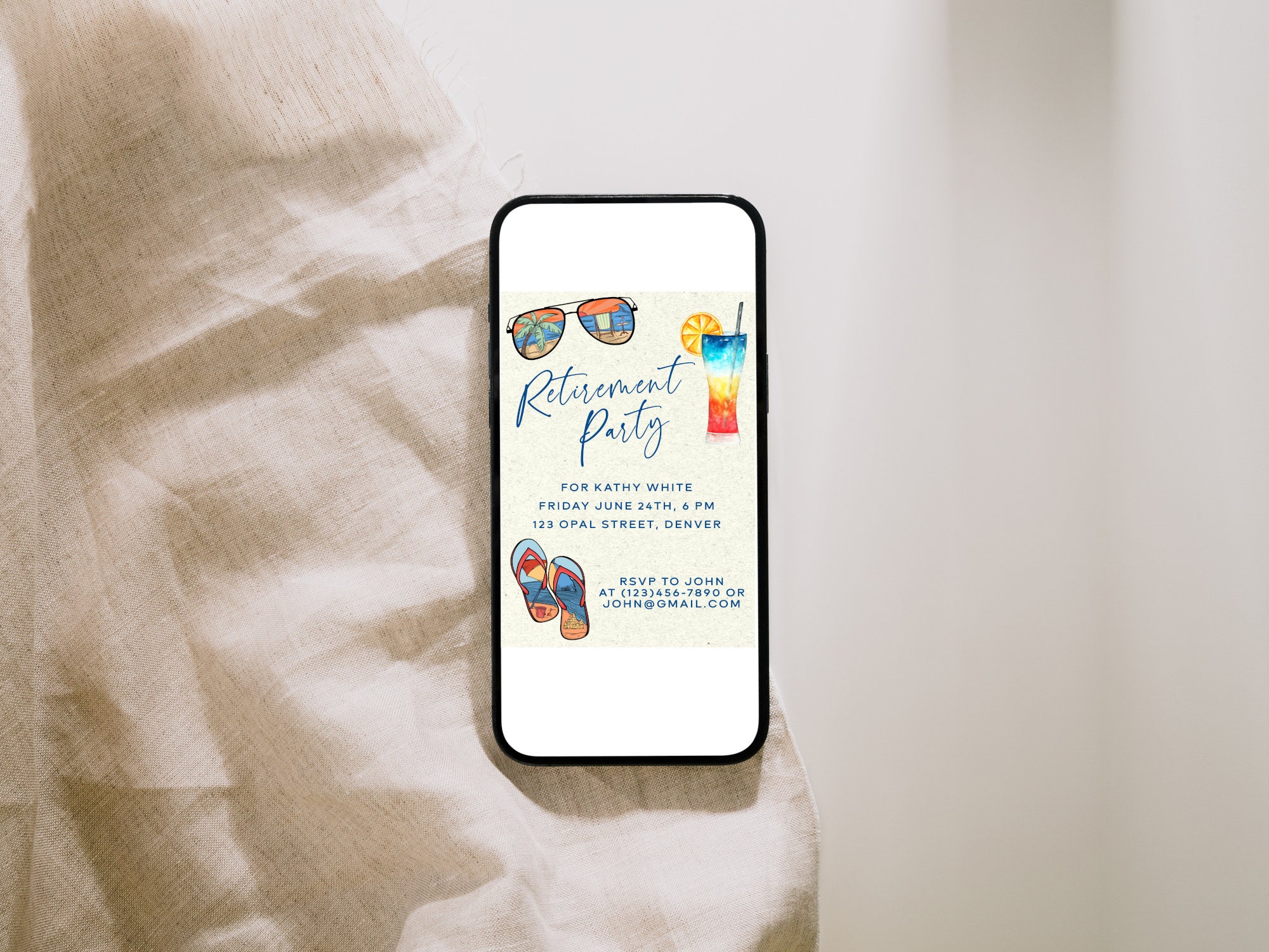 Beach Theme Retirement Party Digital Download - Editable and ...