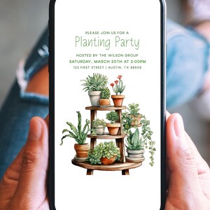 Planting Gardening Party Invitation Template, Plant Garden Party ...