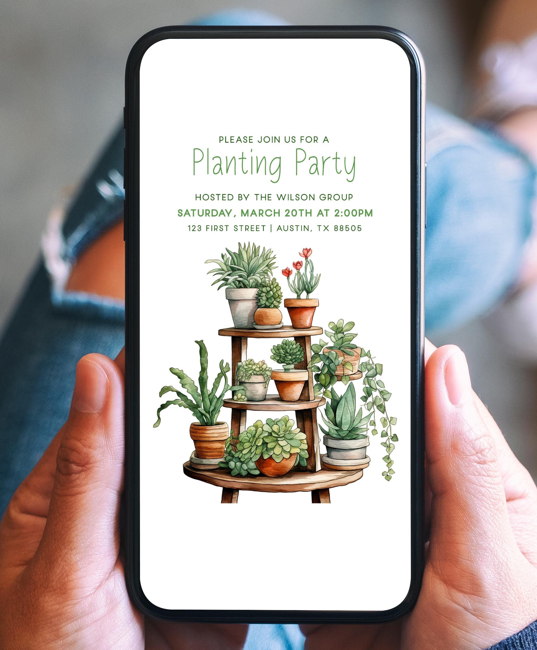 Planting Gardening Party Invitation Template, Plant Garden Party ...