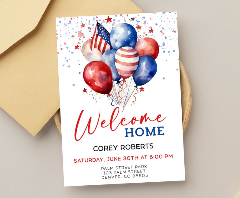 Military Theme Welcome Home Invitation Template, Military Theme ...