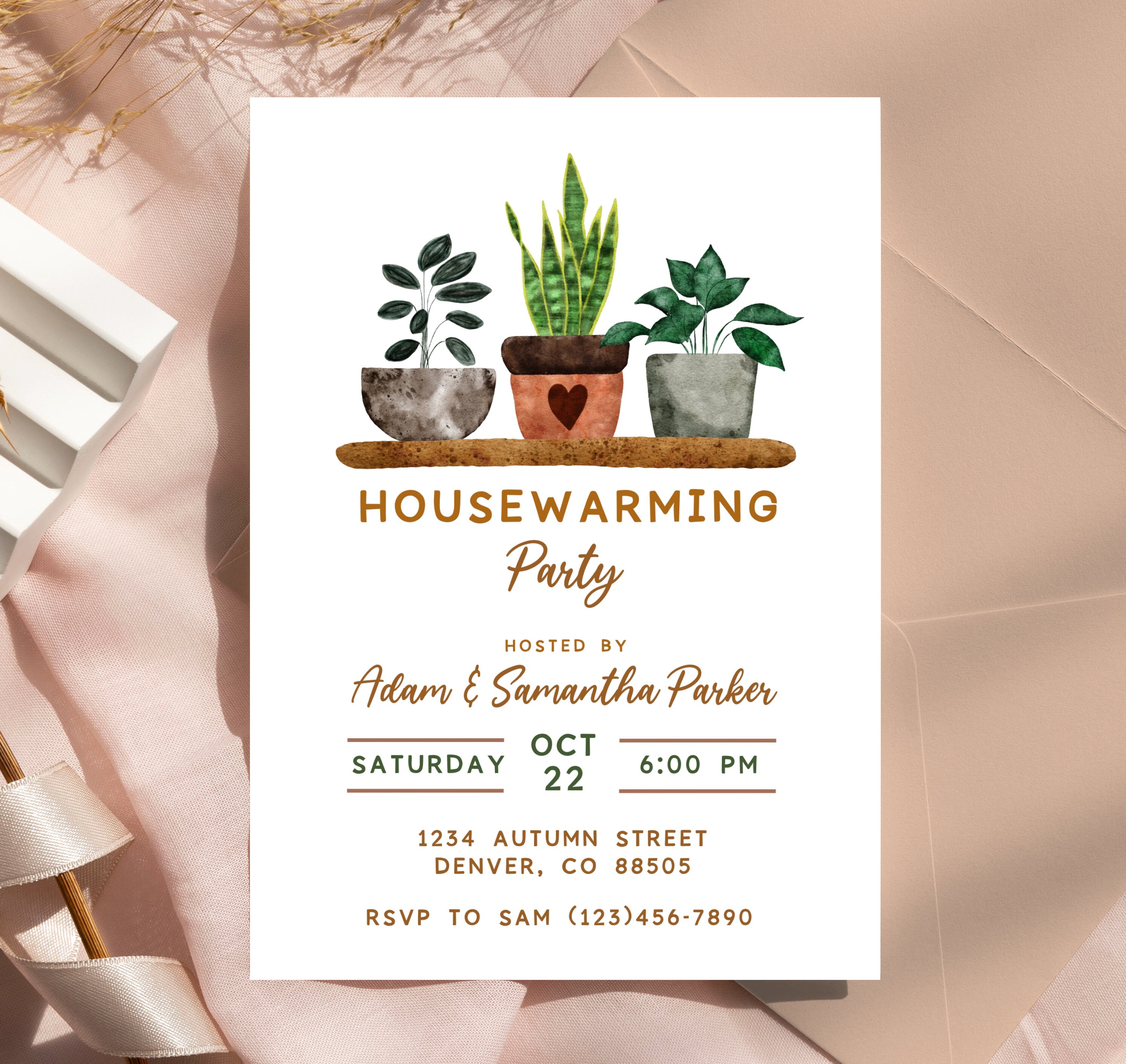 House Plant Housewarming Party Digital Download. Editable Invitation ...
