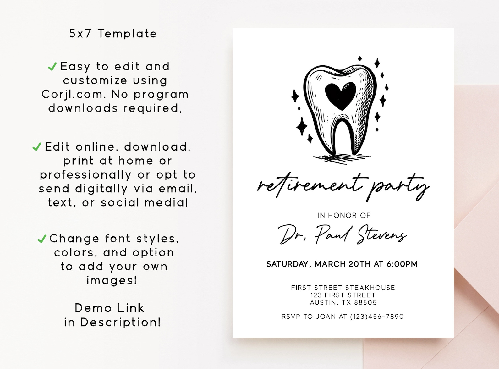 Dentist Retirement Party Invitation Digital Download. Dental Retirement ...