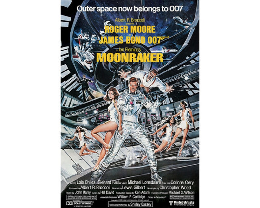 Art Print 1979 Poster 007 James Bond moonraker Movie Roger Moore Wall ...