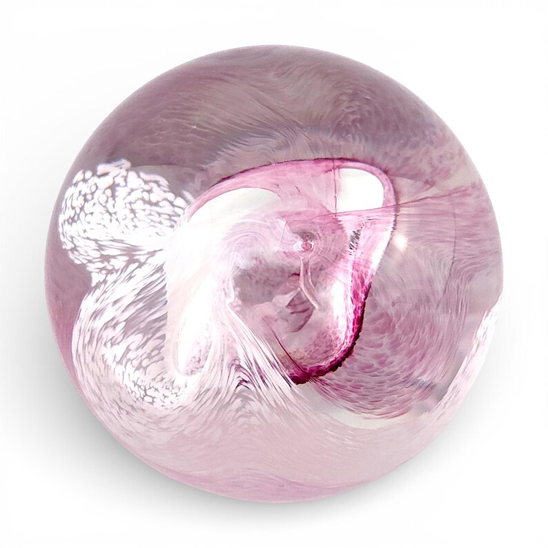 Vintage CAITHNESS MOONCRYSTAL Pink Glass Paperweight - Etsy