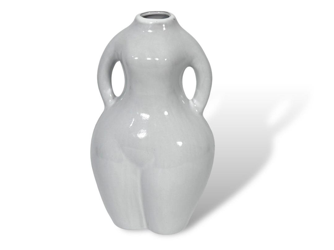 White Ceramic Female Form Vase Made in Netherlands - Etsy