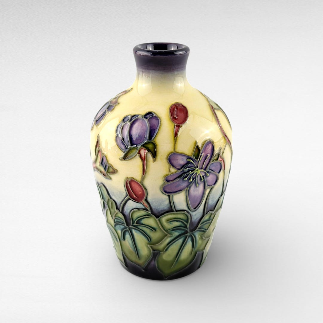 MOORCROFT Pottery ' Hepatica ' Vase Designed by Emma Bossons, 9.5cm - Etsy