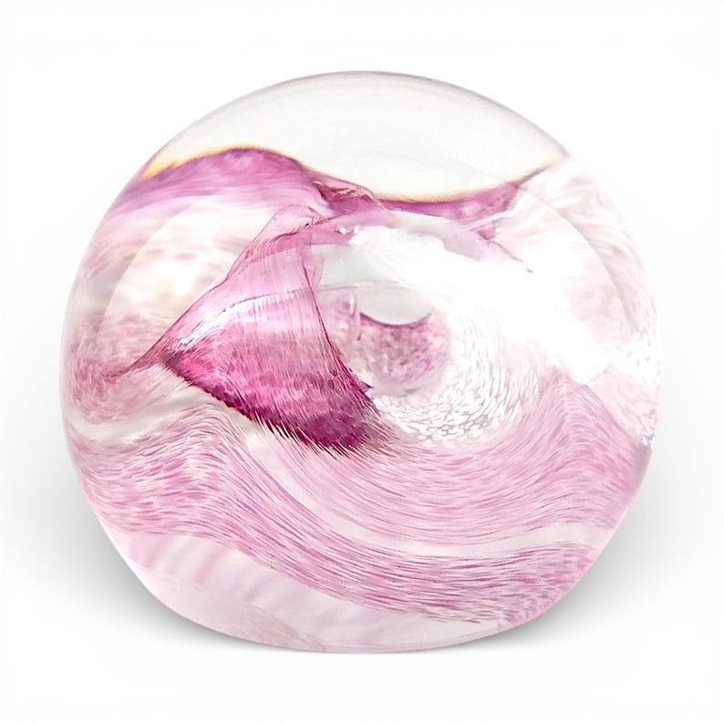 Vintage CAITHNESS MOONCRYSTAL Pink Glass Paperweight - Etsy