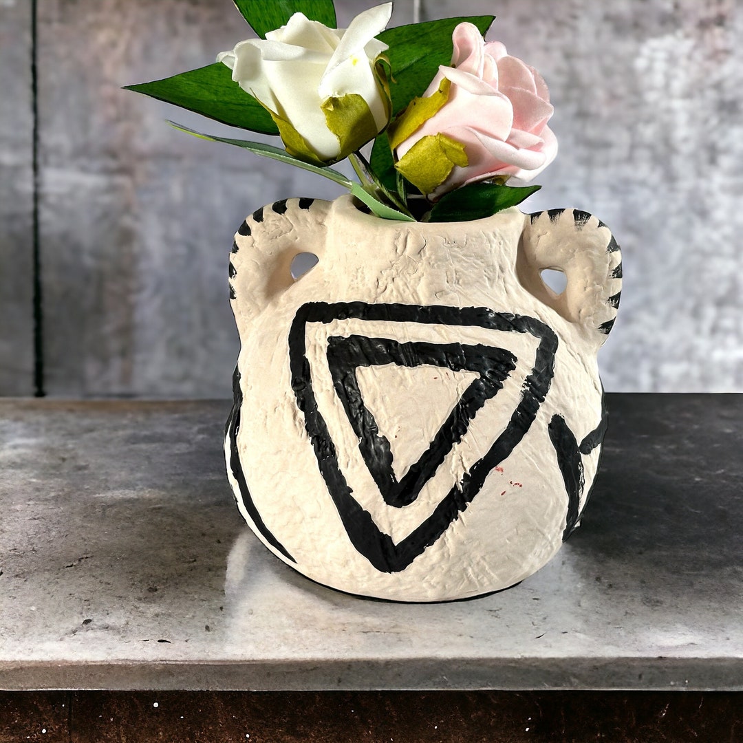Hand Made Studio Pottery Ceramic Stone Effect Vase - Etsy