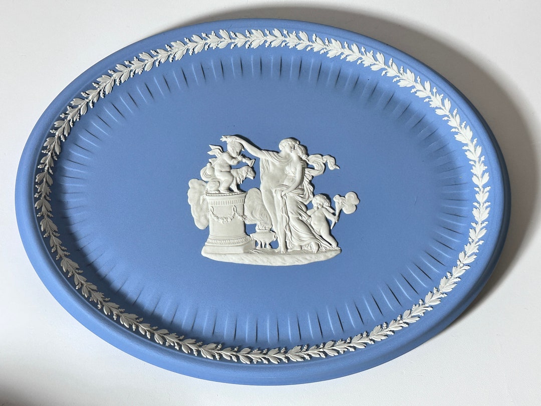 WEDGWOOD Jasperware Pale Blue Oval Plate / Shallow Tray - Etsy