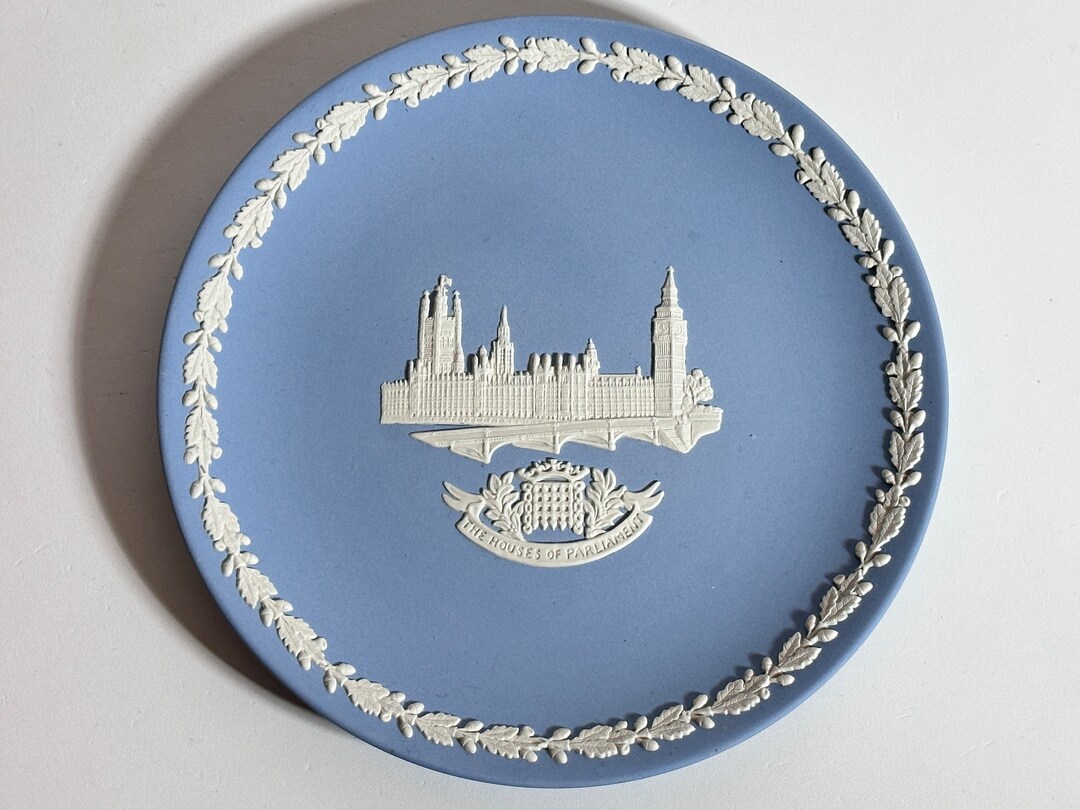 WEDGWOOD Jasperware Pale Blue Plate , the Houses of Parliament - Etsy