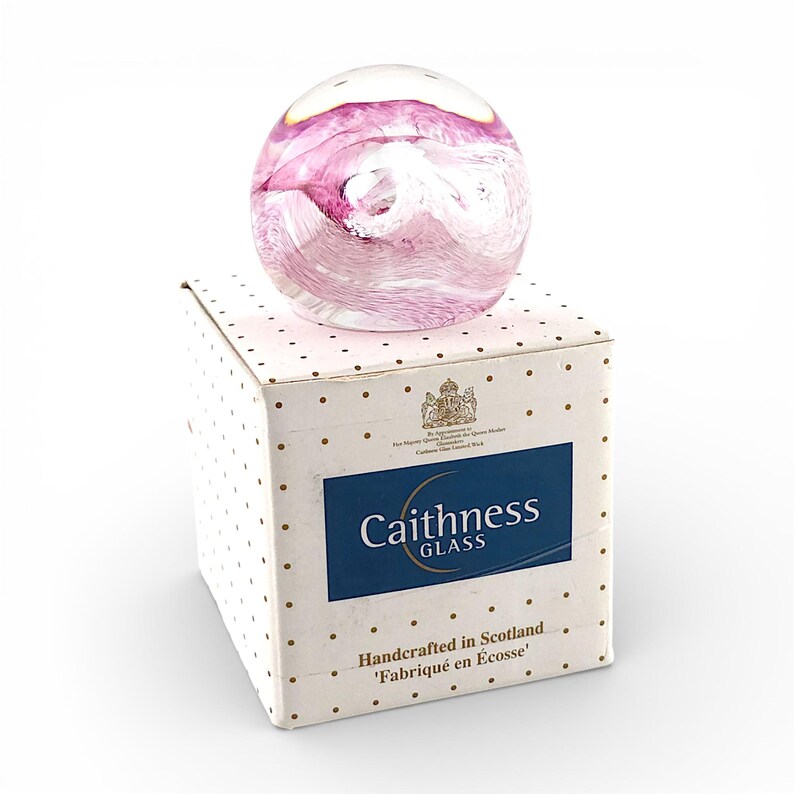 Vintage CAITHNESS MOONCRYSTAL Pink Glass Paperweight - Etsy