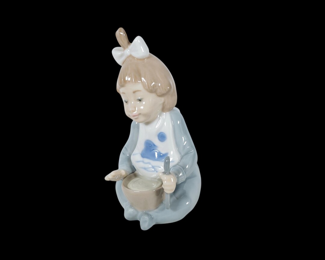 NAO by LLADRO Porcelain Figurine of Little Girl With Bowl and Spoon ...