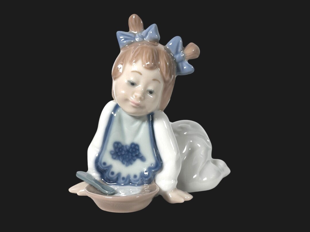 NAO by LLADRO Little Girl With Spoon and Dish Figurine - Etsy