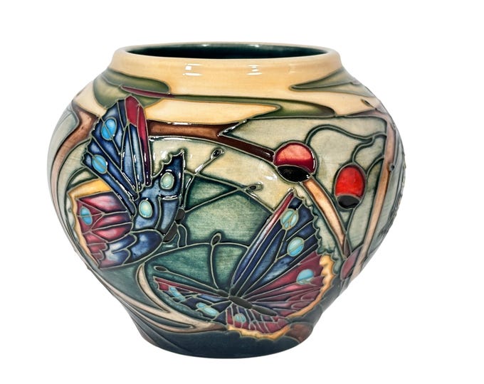 MOORCROFT ' Hartgring ' Pattern Vase Designed by Rachel Bishop 2002 - Etsy