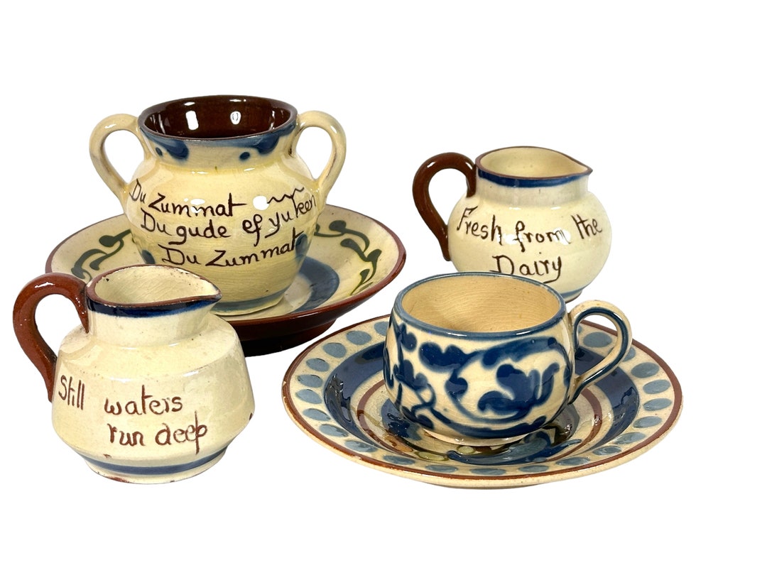 Vintage WATCOMBE TORQUAY Pottery 2 Creamers With Cup and Pot - Etsy