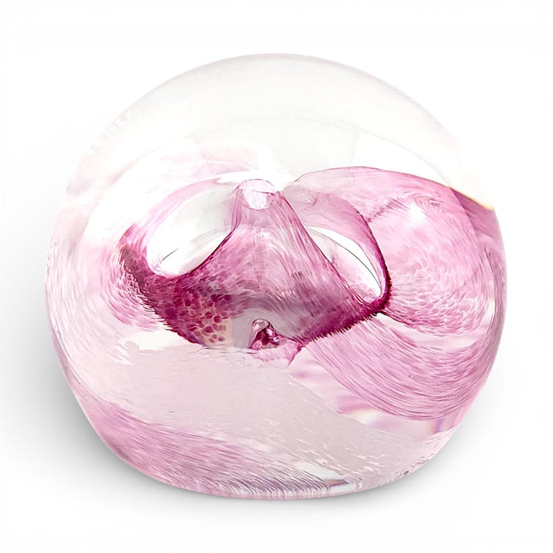Vintage CAITHNESS MOONCRYSTAL Pink Glass Paperweight - Etsy