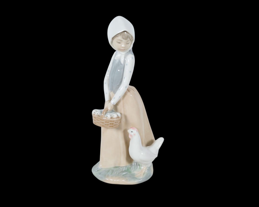 NAO by LLADRO Porcelain Figurine of Girl With Chicken , Spain - Etsy
