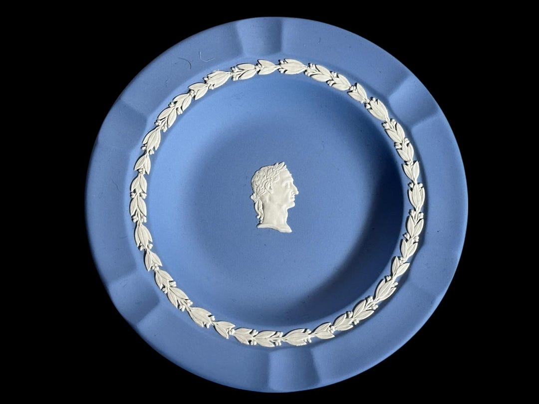 WEDGWOOD Jasperware Handcrafted Pale Blue Plate , Depicting Julius ...
