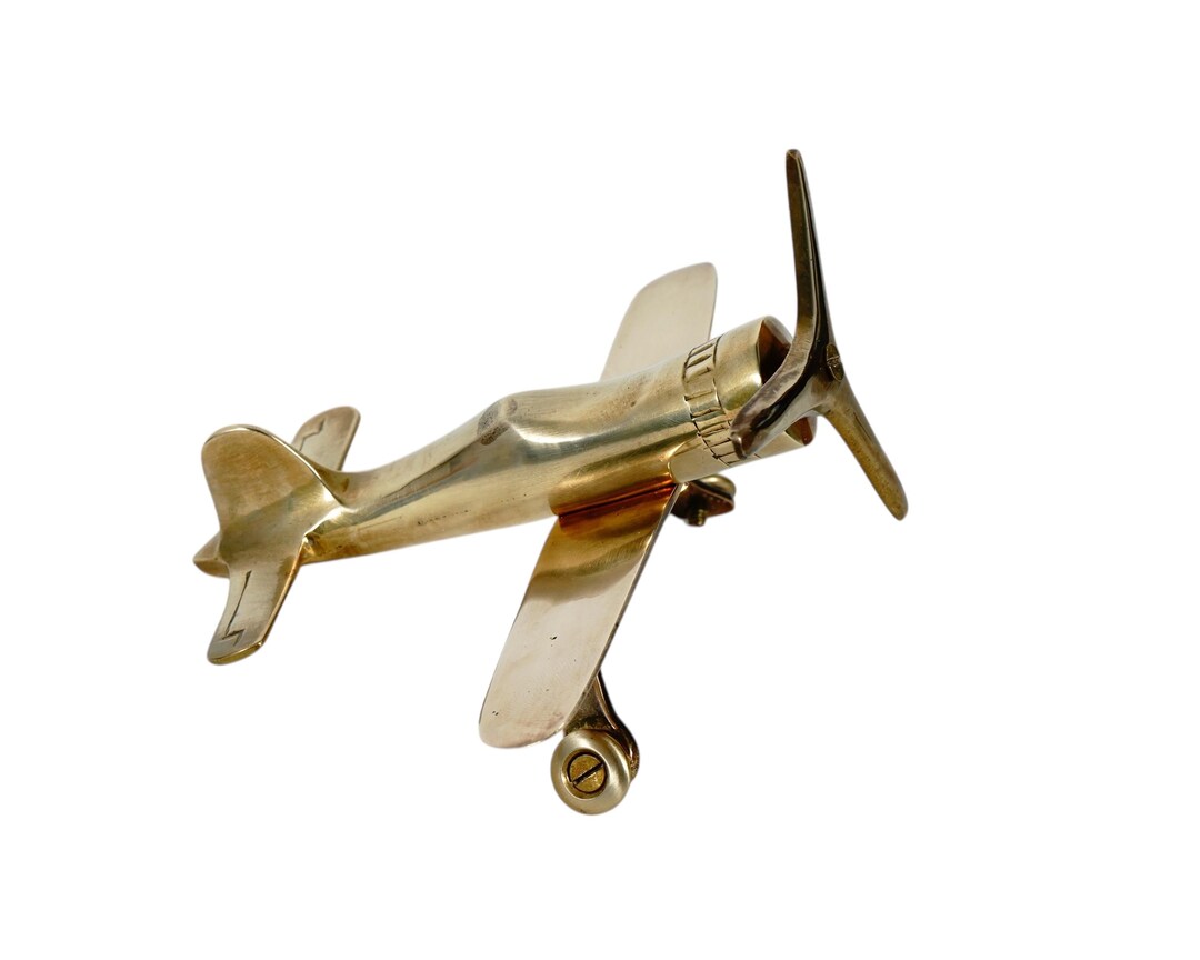 Vintage Solid Brass WW2 Spitfire Airplane - Moving Propeller - Etsy