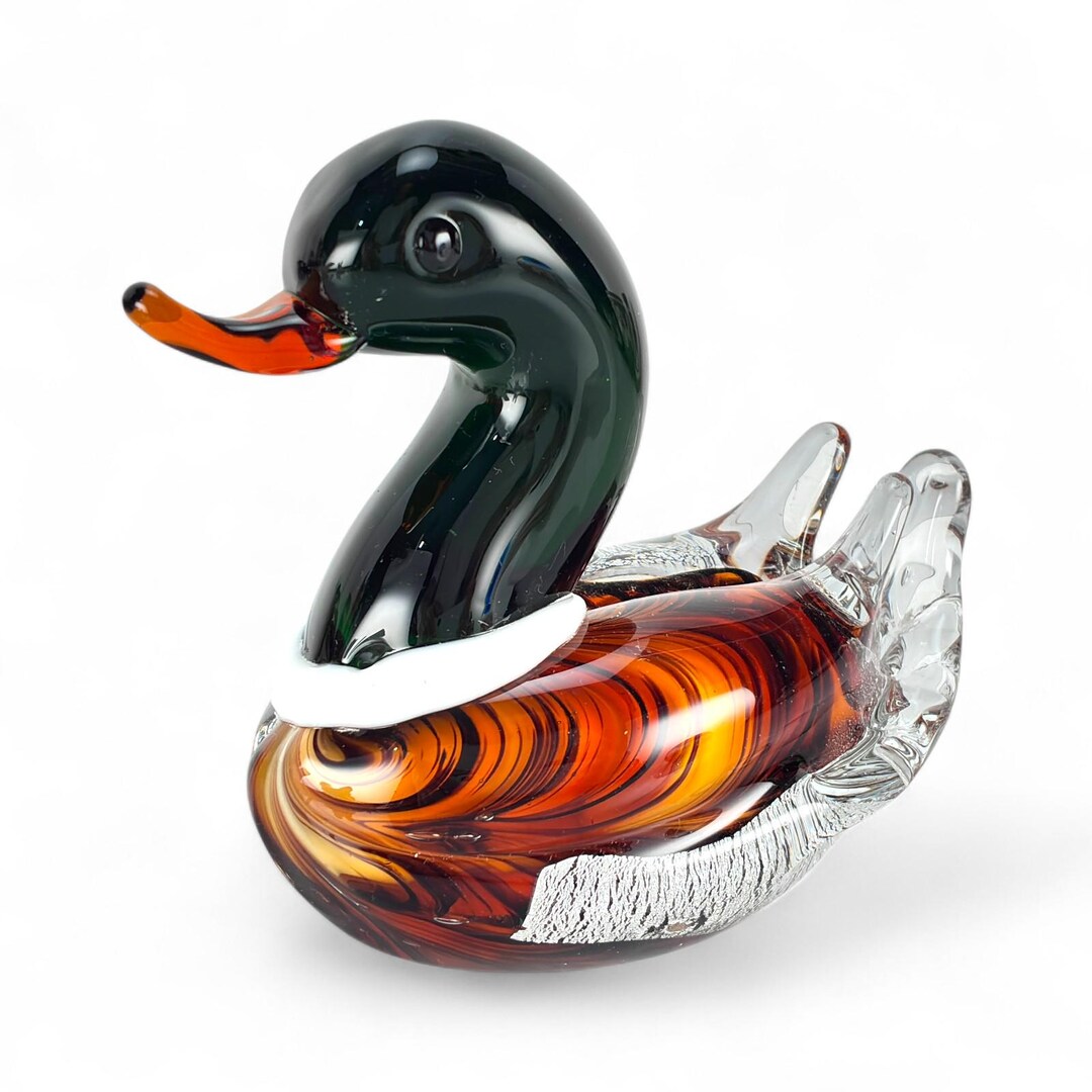 ALESSANDRO GLASS Handcrafted Glass Duck Paperweight , Italy - Etsy