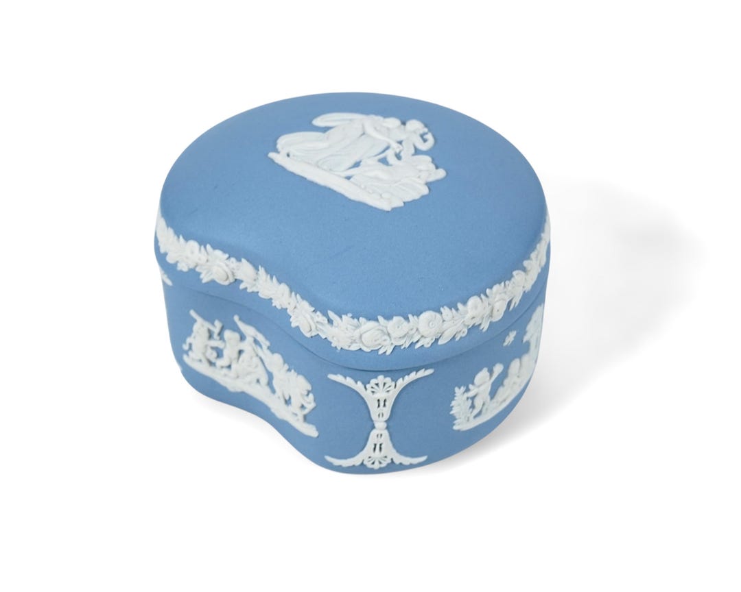 WEDGWOOD Jasperware Hand Made Pale Blue Trinket Box - Etsy