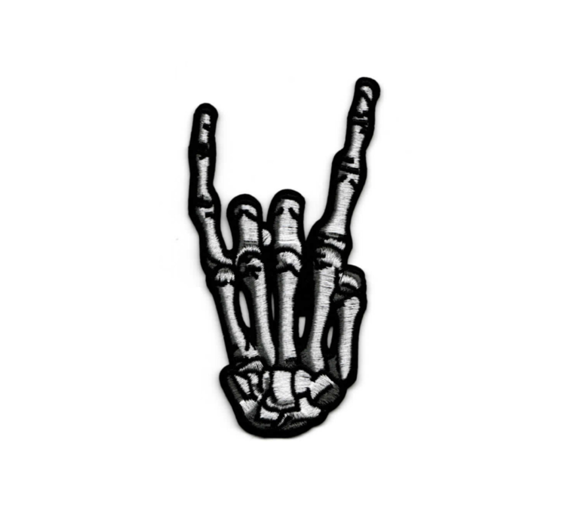 Rock on Rock N Roll Scary Skeleton Hand Sign Embroidered - Etsy