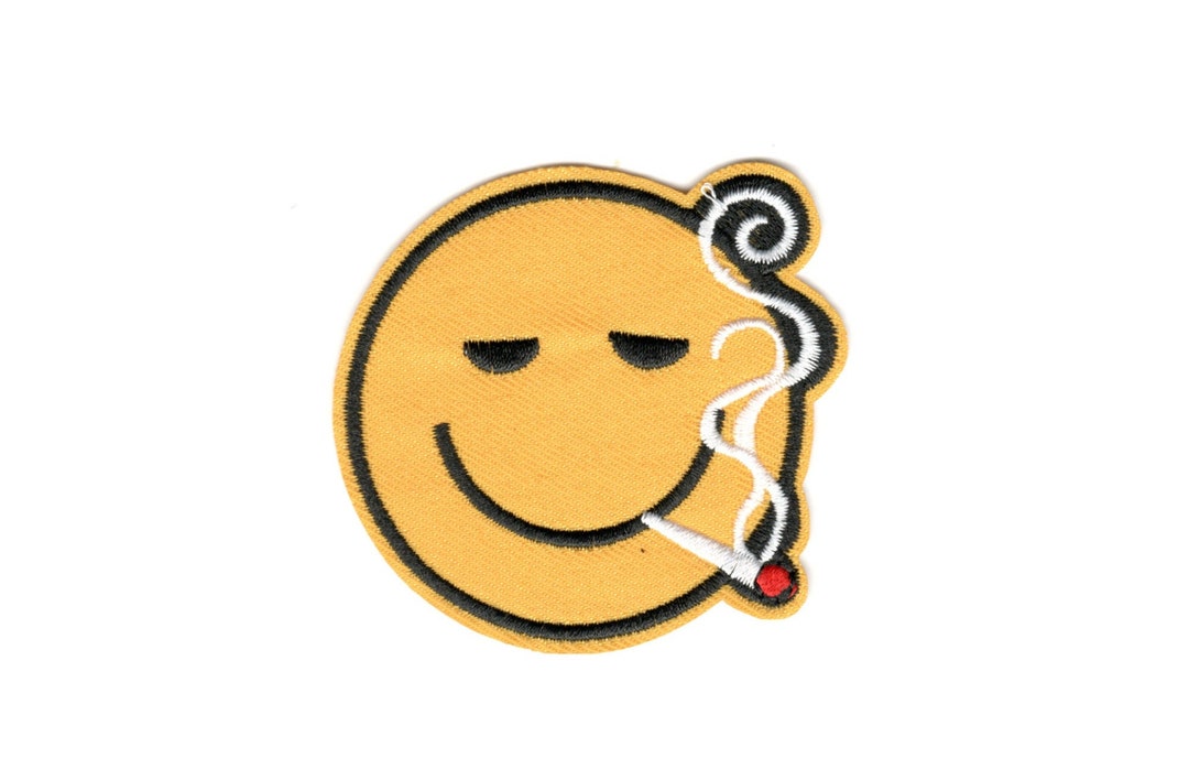 Stoney Smiley Stoned Emoji Embroidered Iron-on Patch - Etsy