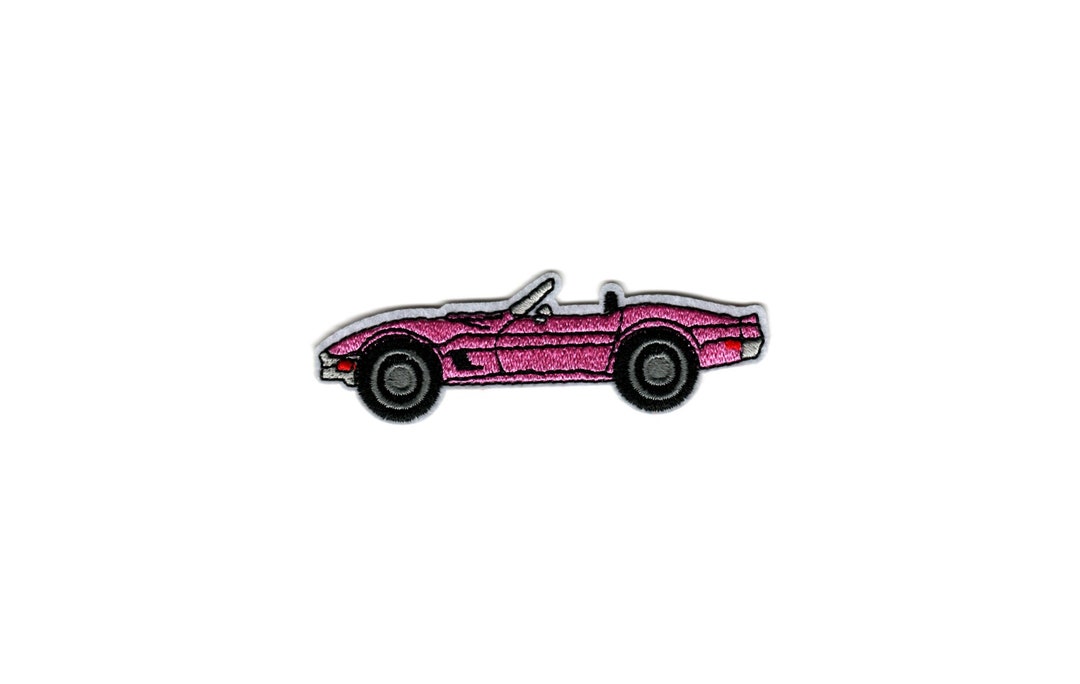 Pink Convertible Car Embroidered Iron-on Patch - Etsy