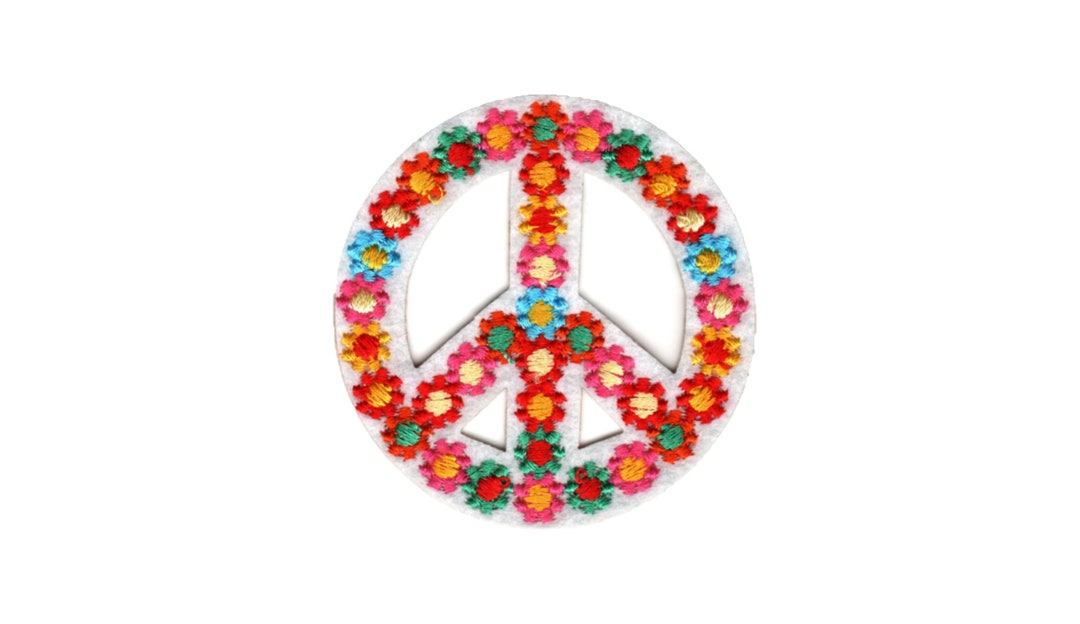 Pretty PEACE SIGN Groovy Hippy Hippie Embroidered Iron-on - Etsy