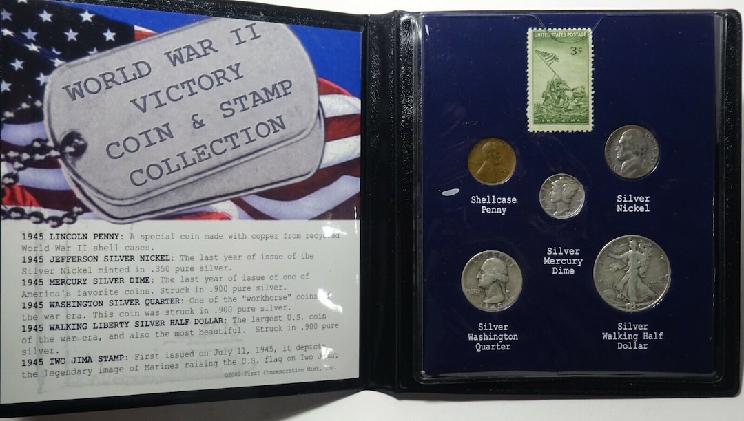 World War II Victory Commemorative Set Silver Coin & Stamp - Etsy