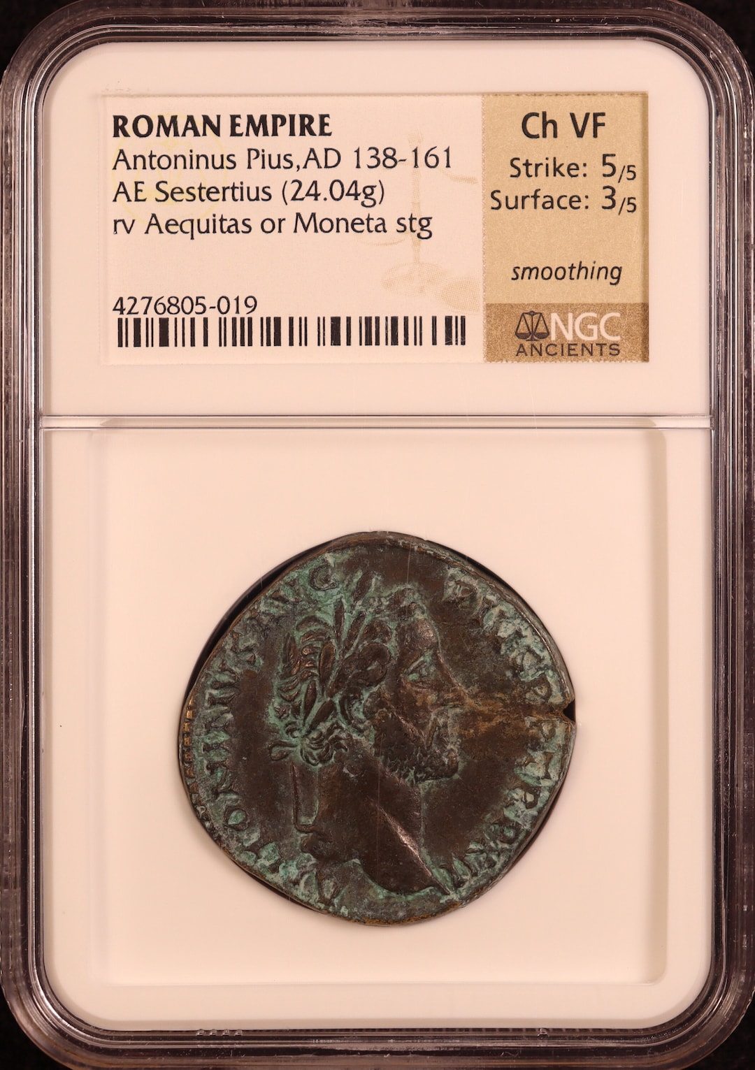 Ancient Roman Empire Antoninus Pius Bronze Sestertius Coin 138-161 AD ...