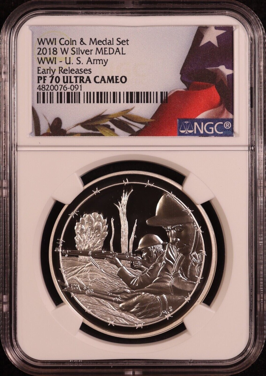 2018-W WW1 US Army Centennial Proof Silver Medal NGC PR70 - Etsy