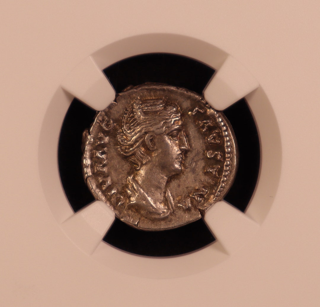 Ancient Roman Empire Faustina Senior Silver Denarius Coin (138-141 AD ...
