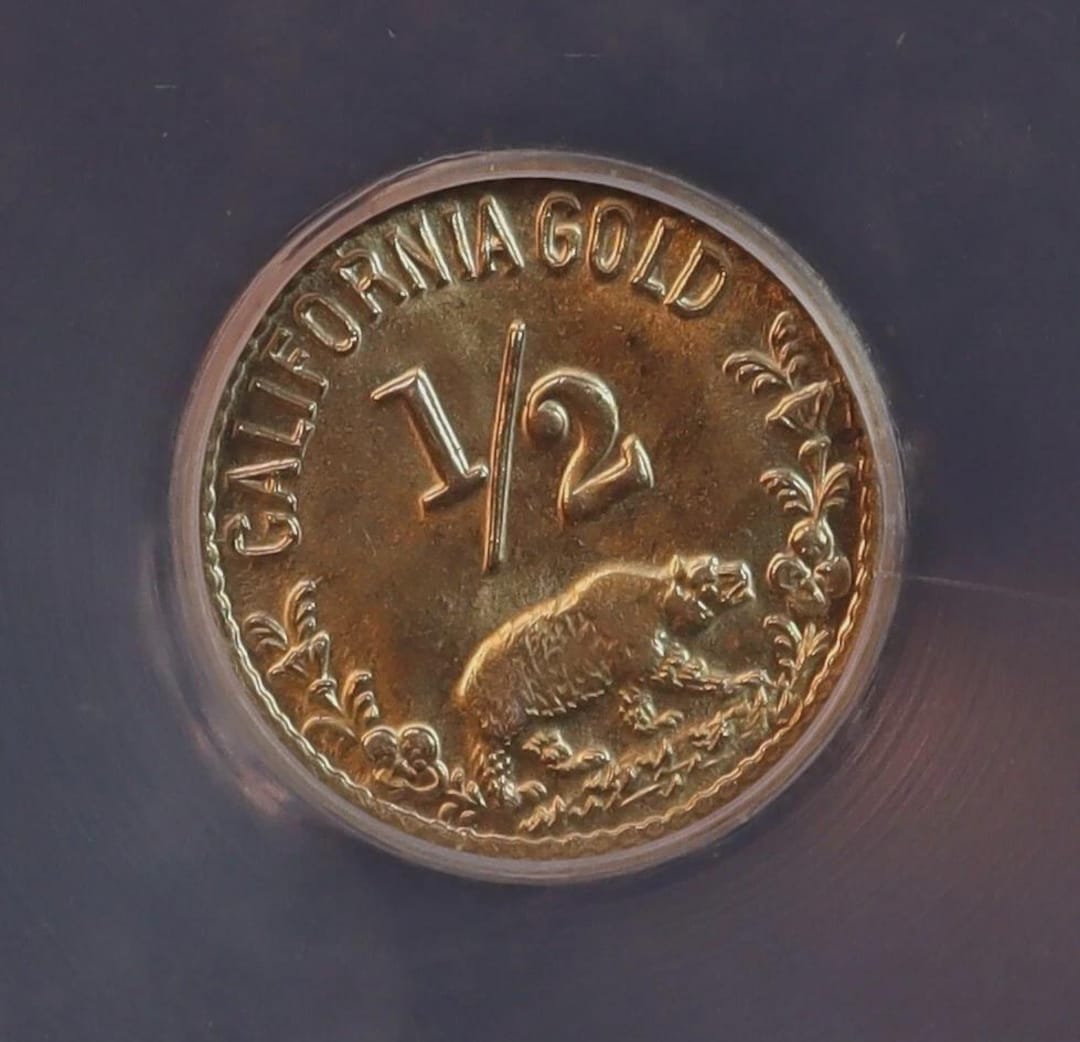 1856 California "gold Rush" Gold Token Coin, Indian/bear - NGC MS66 ...