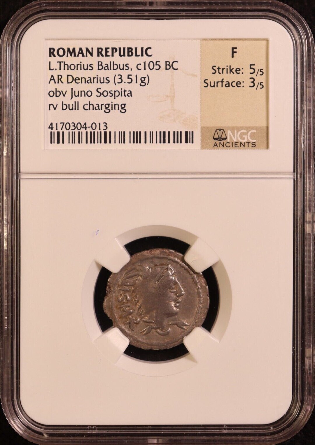 Roman Republic L. Thorius Balbus Silver Denarius 105 BC - Etsy