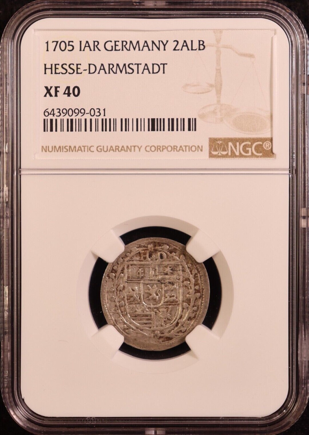 1705 German States, Hesse-darmstadt Silver 2 Albus Coin - NGC XF40 ...