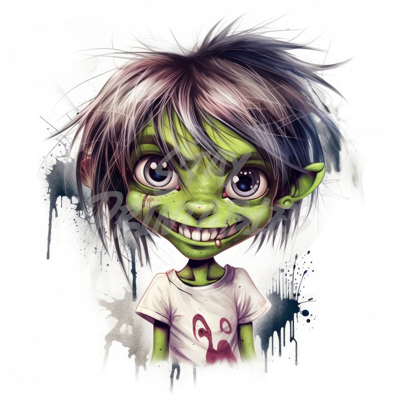 Zombie Goblin Halloween Sublimation Clipart - 12 High Quality Jpgs ...