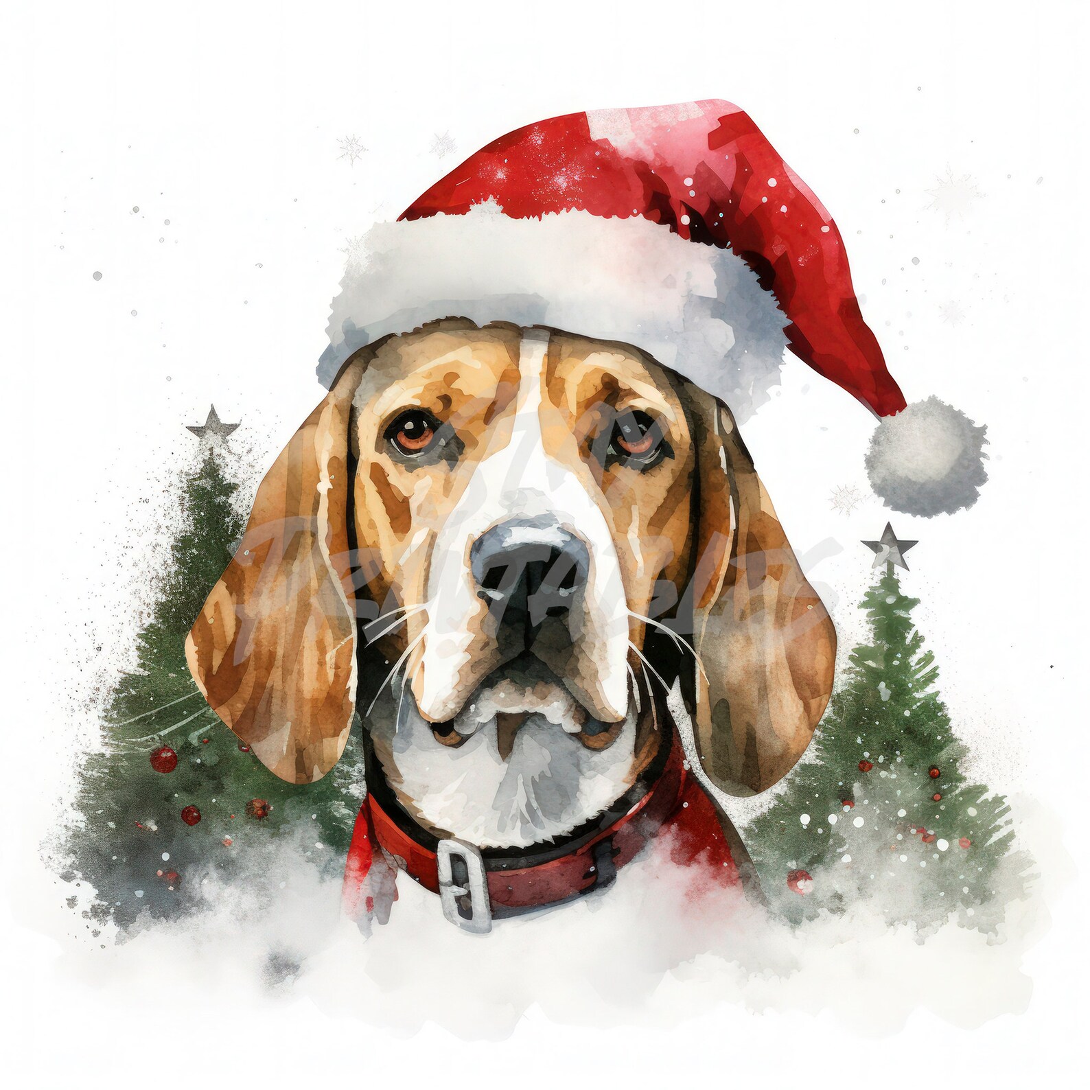 12 Christmas Beagle High Quality Jpgs Best for Card Making, Clip Art ...