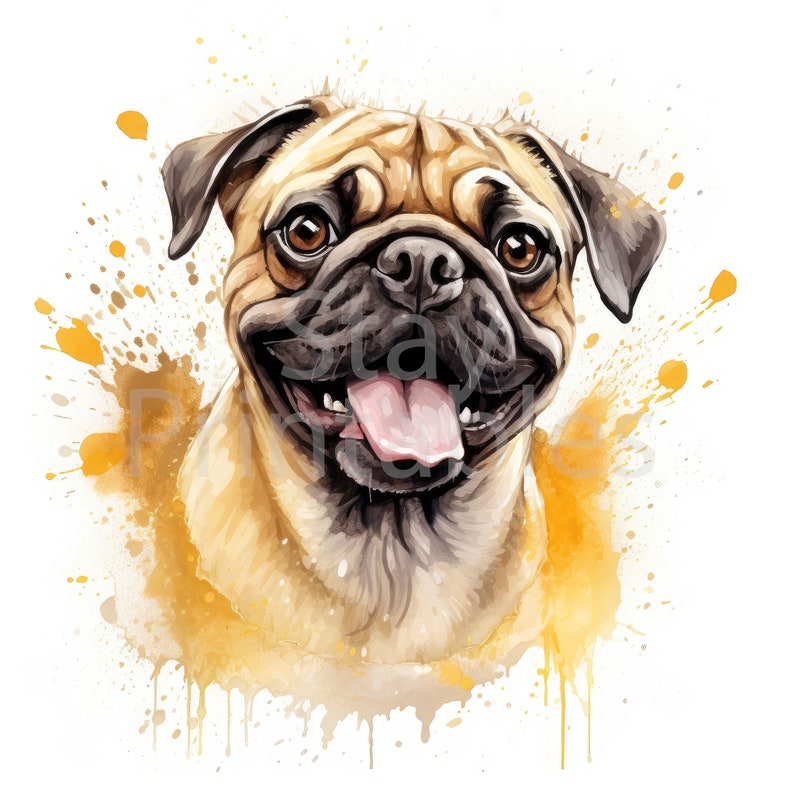 Pug Pet Dog Clipart 12 High Quality Jpgs Bonus Files Digital Download ...
