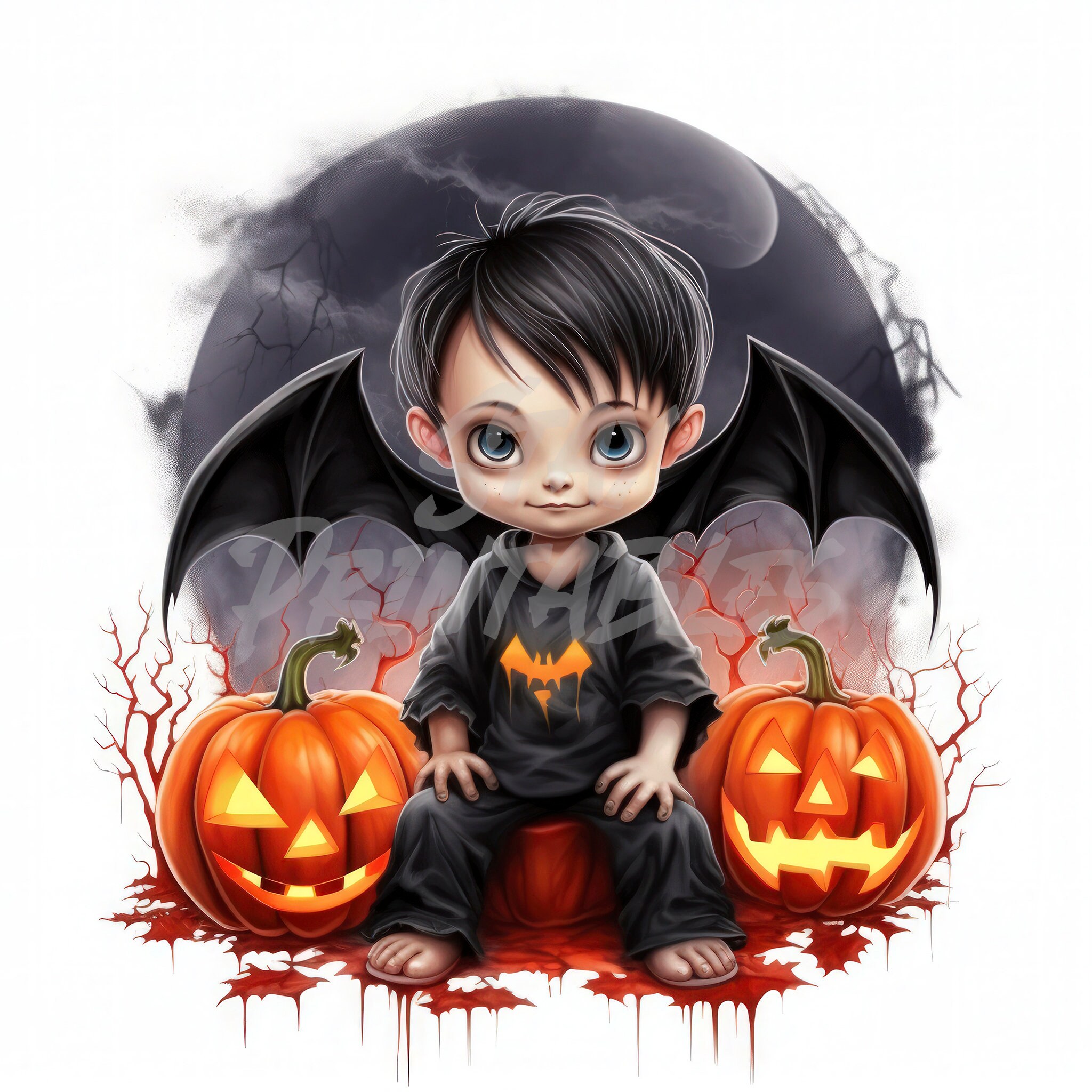Baby Vampire Halloween Sublimation Clipart - 12 High Quality Jpgs ...
