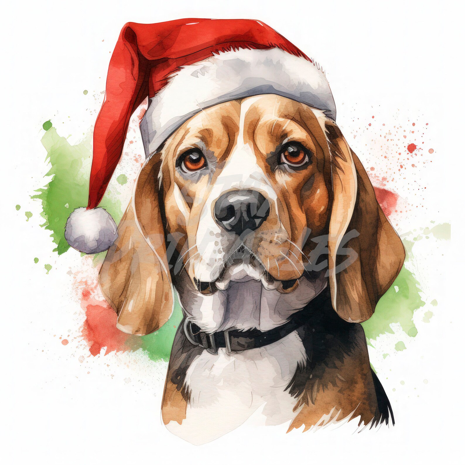 12 Christmas Beagle High Quality Jpgs Best for Card Making, Clip Art ...
