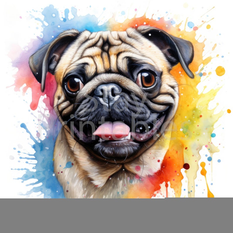 Pug Pet Dog Clipart 12 High Quality Jpgs Bonus Files Digital Download ...