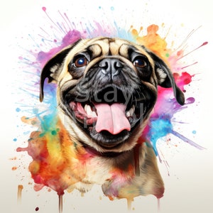 Pug Pet Dog Clipart - 12 High Quality Jpgs + Bonus Files- Digital ...