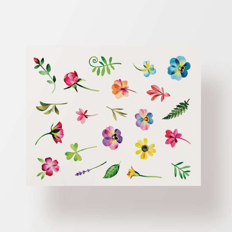 Floral Tiny Temporary Tattoo Mini Flash Tattoo Set of 22 - Etsy