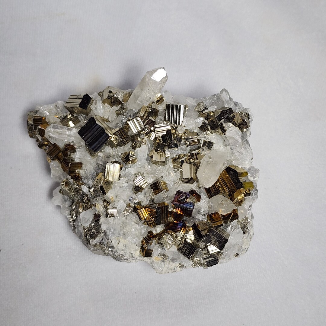 Captivating Cubed Pyrite on Quartz - Etsy